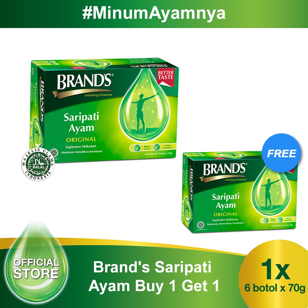 Jual [Beli 1 Gratis 1] BRAND'S Saripati Ayam Original 70gr 1 Box (@6 ...