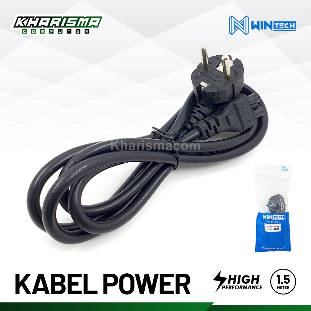 Jual Kabel Power Adaptor Laptop 3 Lubang - 1.5M HIGH QUALITY WINTECH | Shopee Indonesia