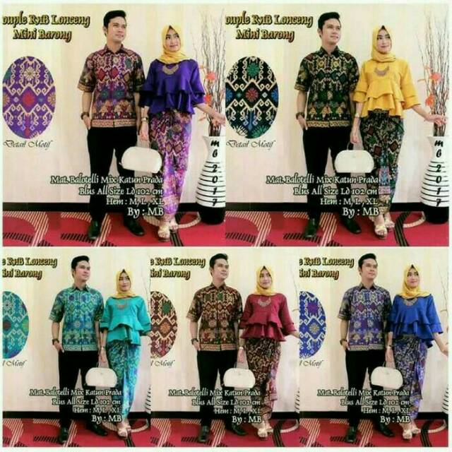 Jual BATIK COUPLE LONCENG MINI BARONG | Shopee Indonesia