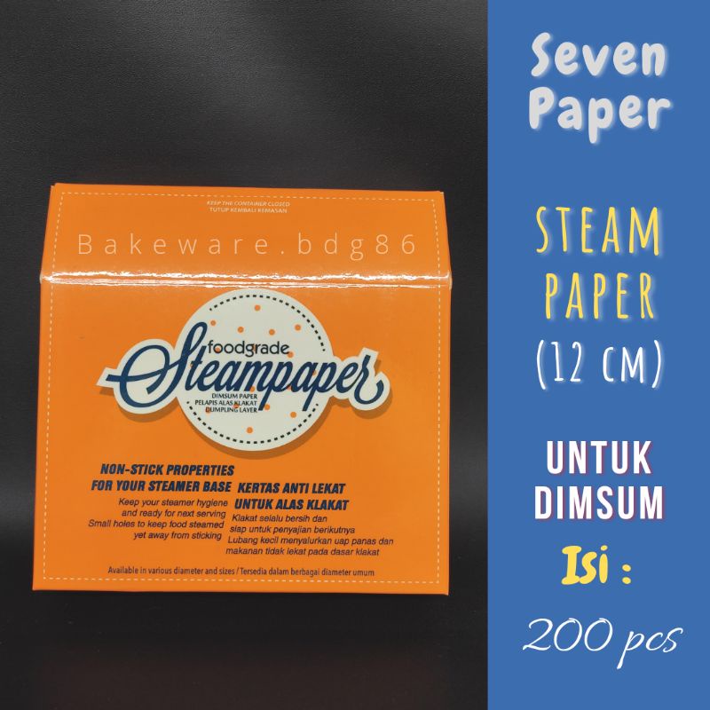 Jual SEVEN STEAM PAPER 12 CM / KERTAS DIMSUM 200 LBR / KERTAS KUKUS ...