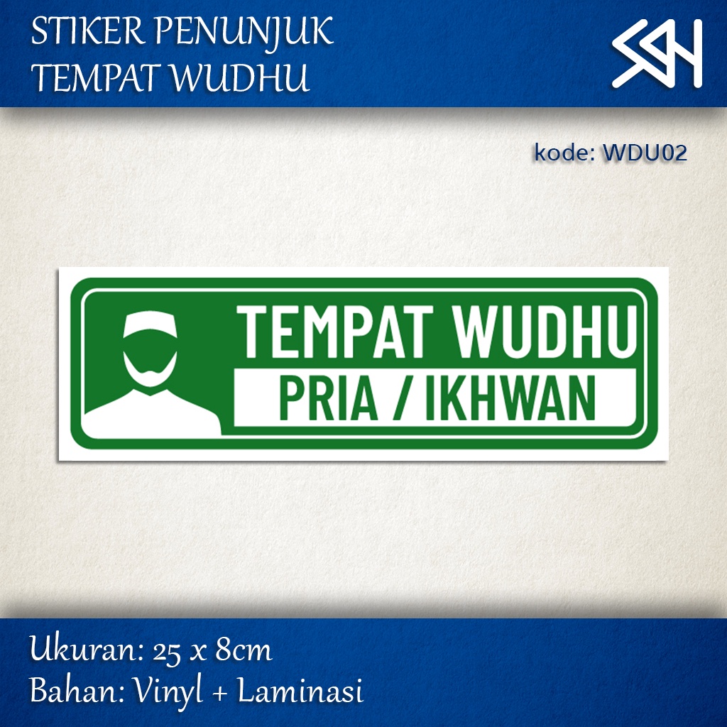 Jual Sticker ARAH | Stiker PENUNJUK TEMPAT WUDHU | 25 x 8 cm | Tahan ...