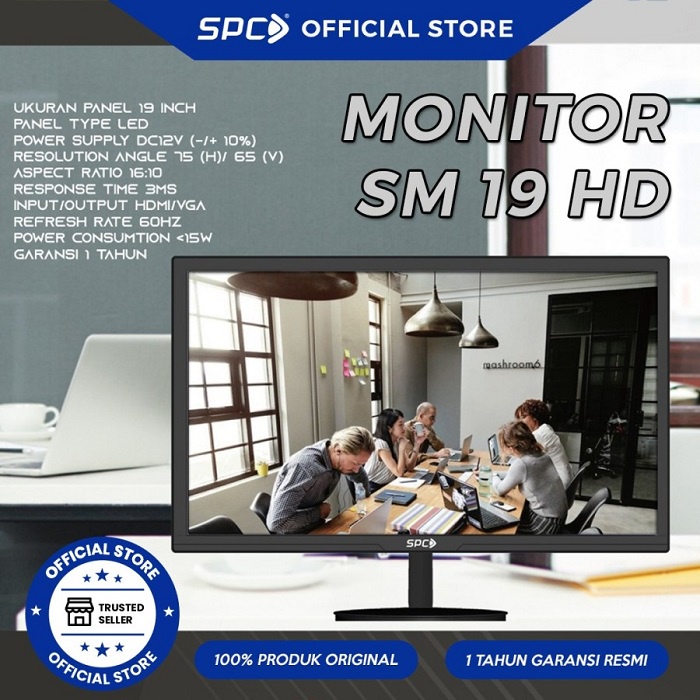 Jual Monitor Led SPC SM 19 HD VGA HDMI / Monitor 19" (19inch) | Shopee ...