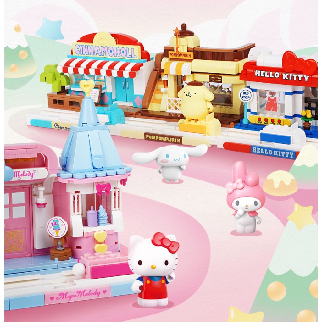 Jual Keeppley Sanrio Hello Kitty Melody Cinnamoroll Pompompurin Street ...