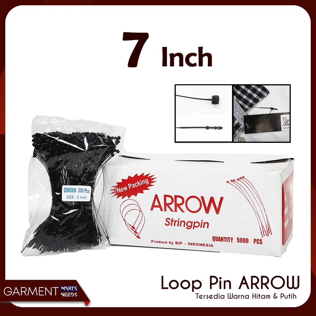 Jual Loop Pin / String Pin / Hang Tag Plastik Merk ARROW Ukuran 7 Inch ...