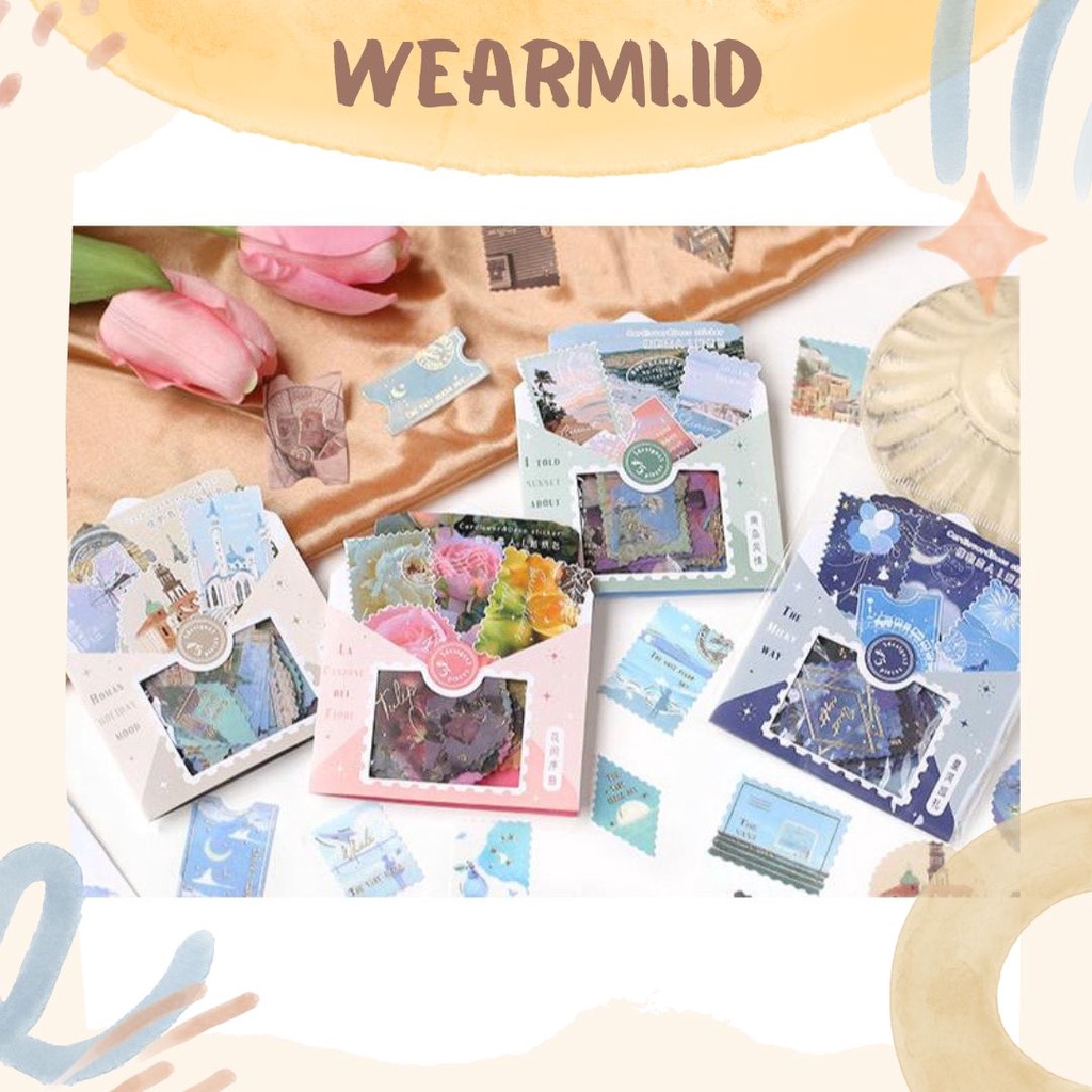 Jual 45 pcs Sticker Pack skyFlower Aesthetic Stamp Colorfull Scrapbook ...