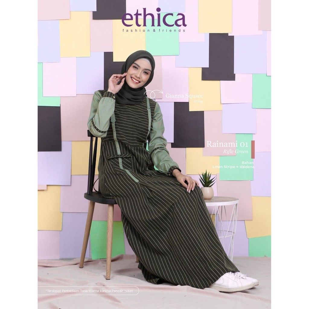 Jual BIG SALE 2022 / BAJU GAMIS WANITA ETHICA RAINAMI 01 RIFLE GREEN ...