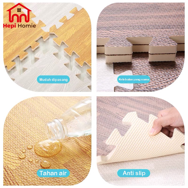 Jual [HH] 60X60X1CM PUZZLE ALAS LANTAI EVA MAT WOOD KARPET TIKAR MATRAS ...