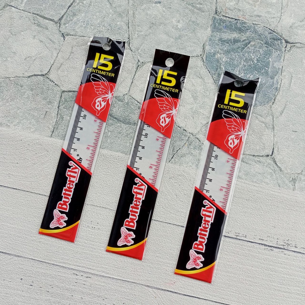 Jual Penggaris Butterfly 15cm /Ruler 15 cm/Bening/Transparan | Shopee ...