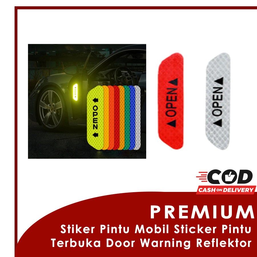 Jual Stiker Pintu Mobil OPEN Sticker Pintu Terbuka Door Warning ...