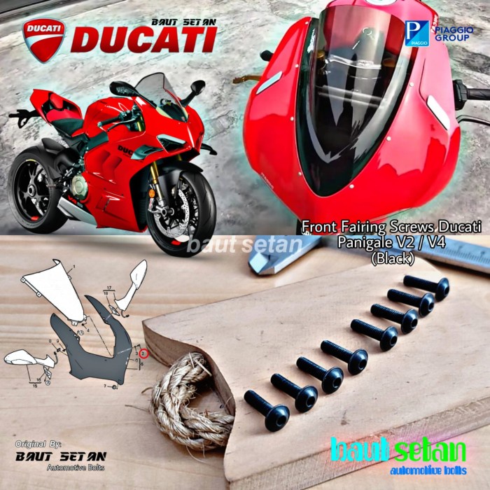 Jual Baut winshield/screen fairing/visor Ducati Panigale v2/v6 black ...