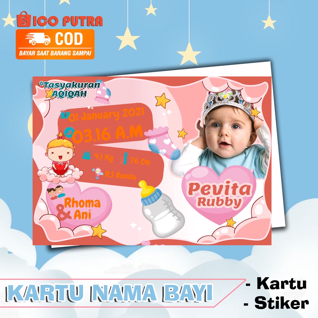 Jual KARTU NAMA , KAARTU NAMA BAYI, BIODATA BAYI, KARTU UCAPAN, KARTU ...