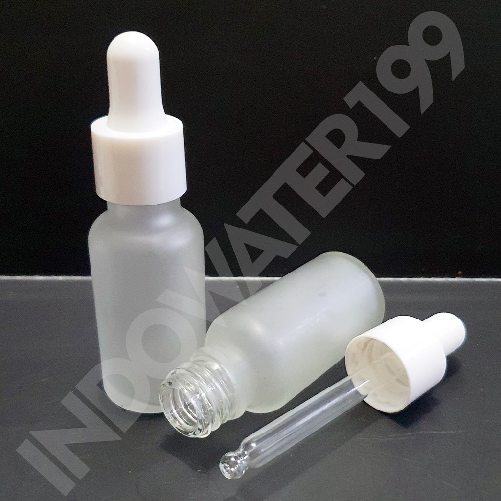 Jual BOTOL KACA 20 ML FROSTED TUTUP PIPET PUTIH | Shopee Indonesia