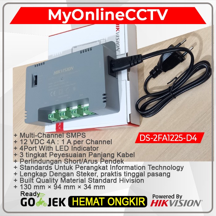Jual DS-2FA1225-D4 Hikvision Adaptor Camera CCTV Power Supply 12V 4A ...