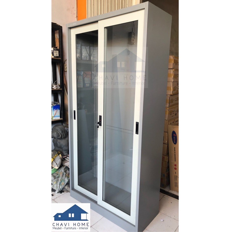 Jual lemari buku besi lemari arsip besi pintu slide pintu geser filling ...