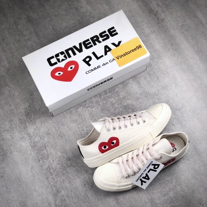 Jual sepatu converse CDG Play ox low Comme Des Garcons cream sepatu ...