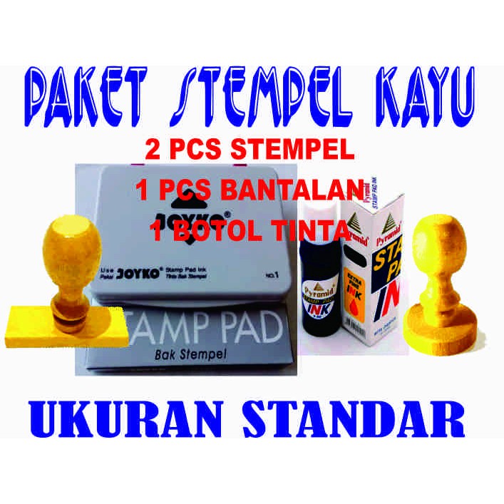 Jual STEMPEL KAYU / STEMPEL MANUAL / STEMPEL BIASA 1 PAKET LENGKAP SIAP ...