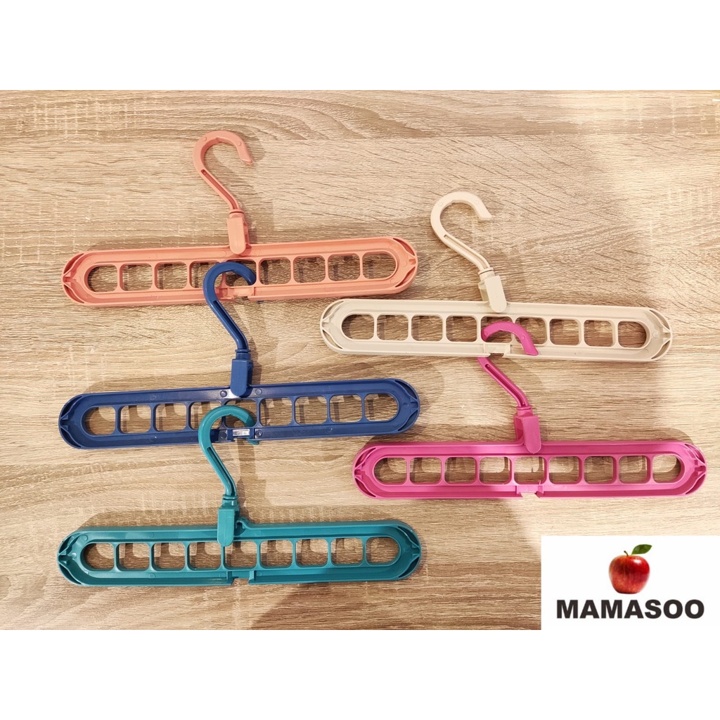 Jual MAMASOO Magic Hanger 9 Lubang Gantungan Plastik Penghemat Ruang ...