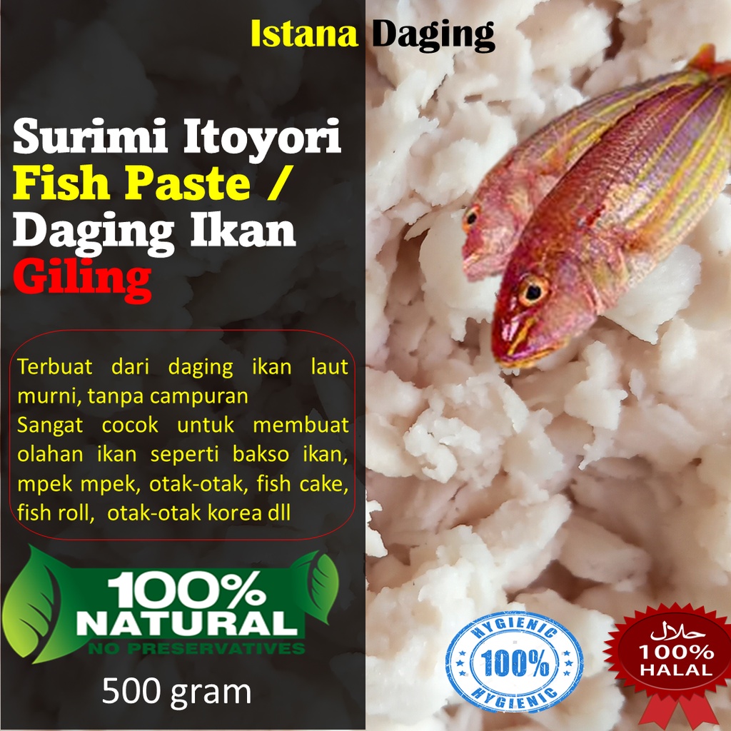 Jual 500 gr Surimi Itoyori/ Fish paste/ Daging ikan giling premium ...