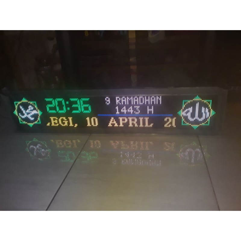 Jual jam sholat running text rgb p5 ukuran 100x20 cm | Shopee Indonesia