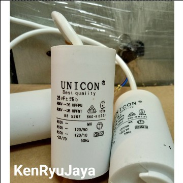 Jual kapasitor pompa 25uf 450 vac unicon | Shopee Indonesia