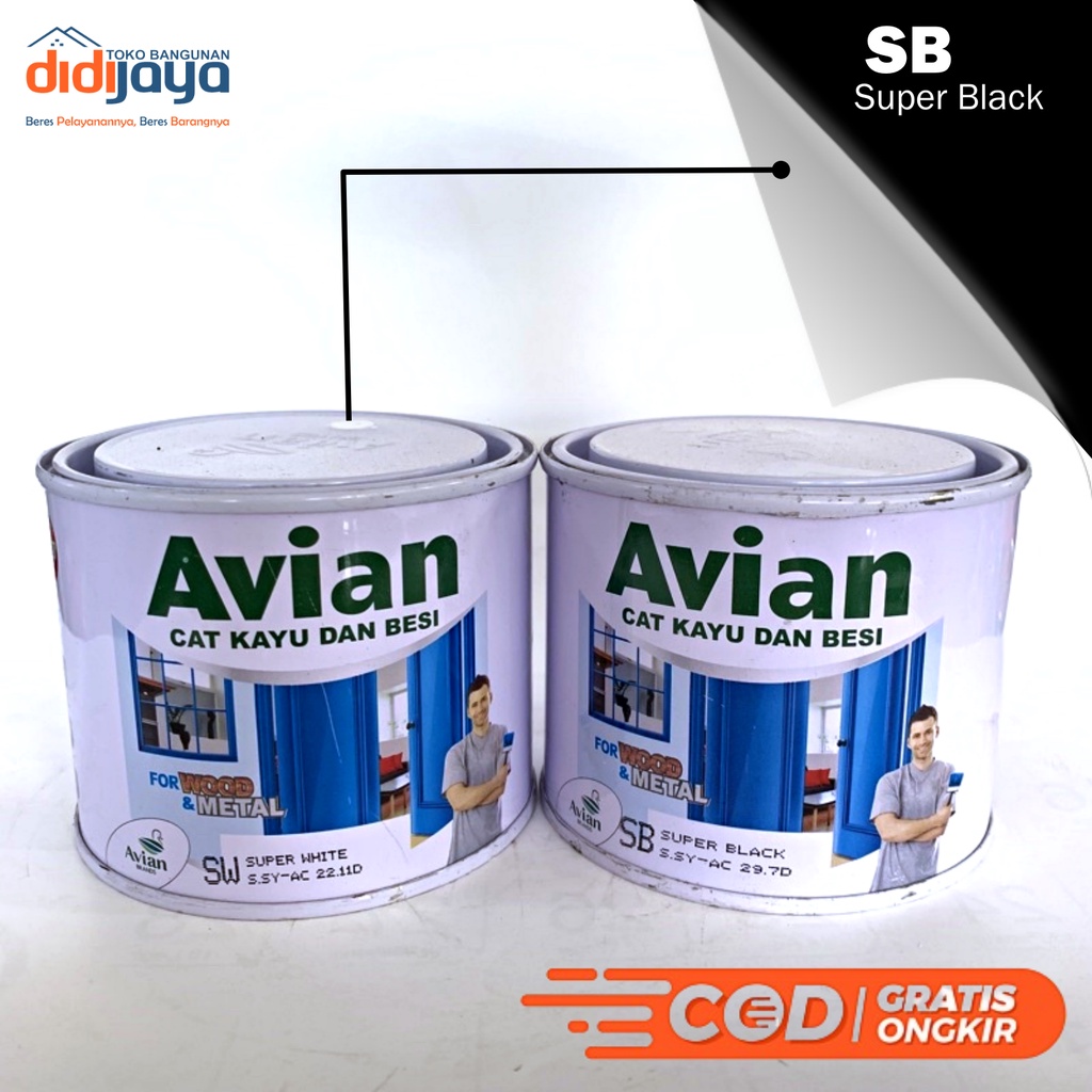Jual Cak Kayu dan Besi Avian 0.45 Liter warna Super Black SB | Shopee ...