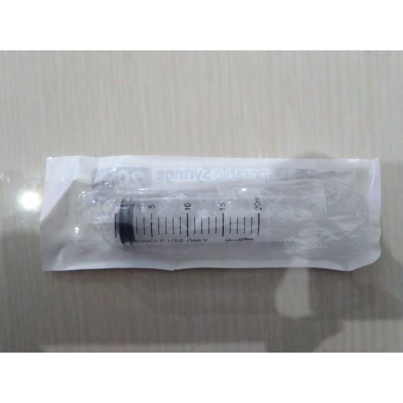 Jual disposable syringe 20ml 20 cc 20cc 20 cc onemed ecer lubang tengah ...