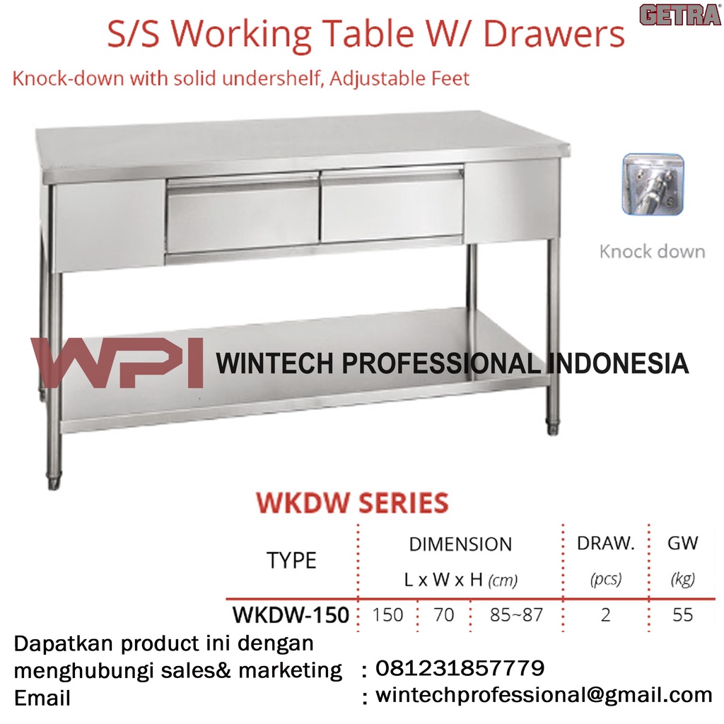 Jual Getra WKDW-150 Working Table W/ Drawers / Meja Kerja Cocok Untuk ...