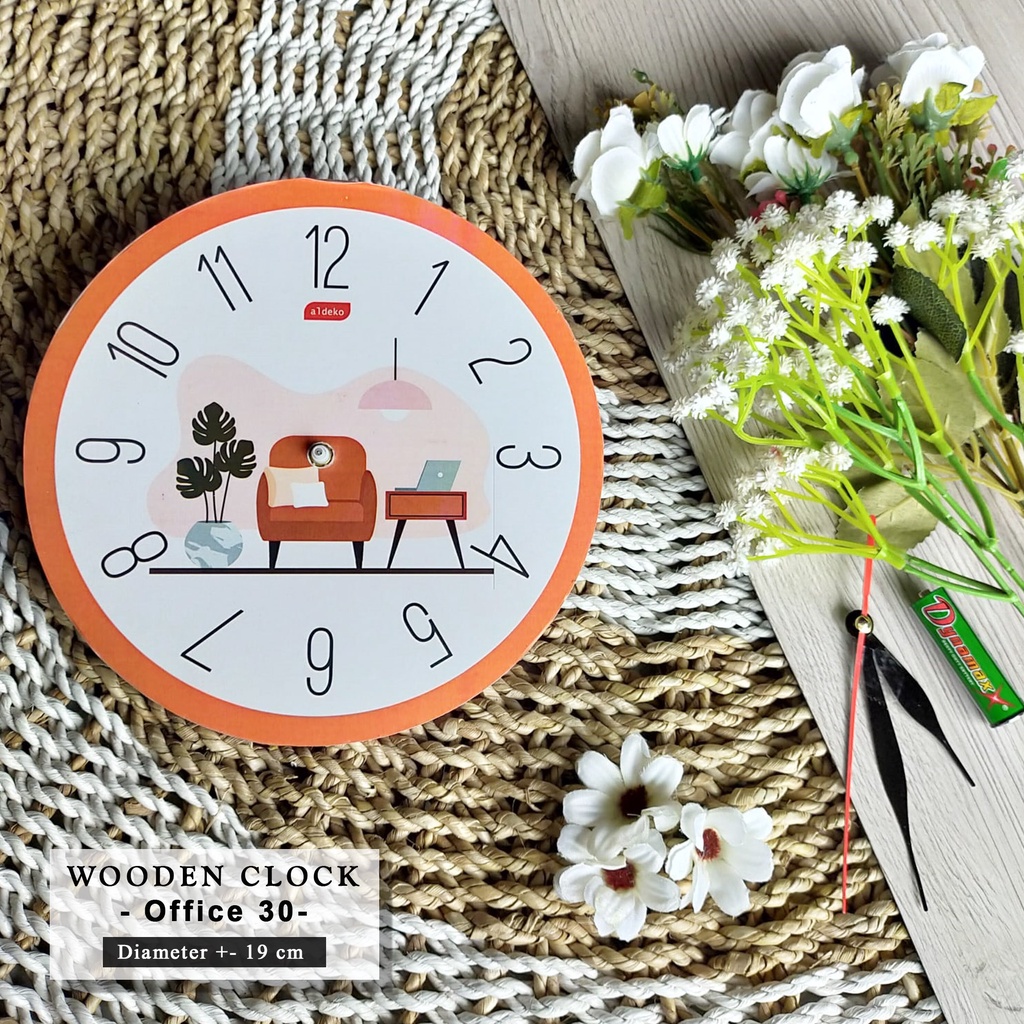 Jual JAM DINDING KREATIF BAHAN KAYU MDF MOTIF CANTIK | Shopee Indonesia