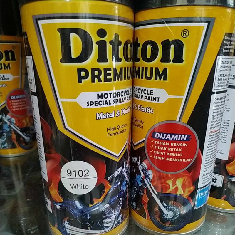 Jual cat semprot pilok diton premium 400cc white putih, pearl white ...
