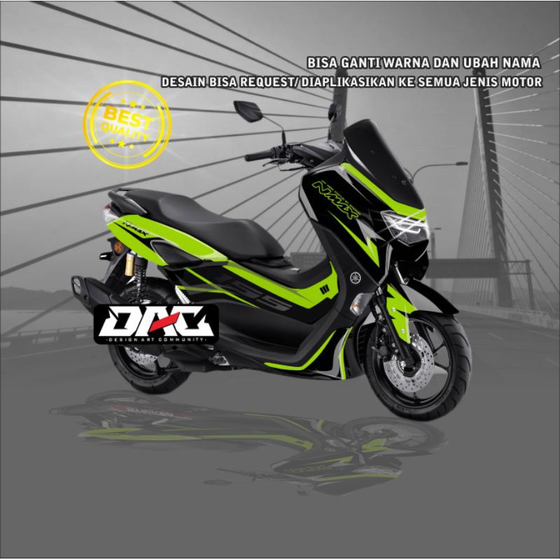Jual Sticker Decal full body grafis simple NMAX hitam hijau | Shopee ...