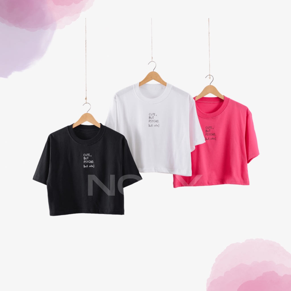 Jual NCDY Crop Top Basic Over Size - PSYCHO | Shopee Indonesia