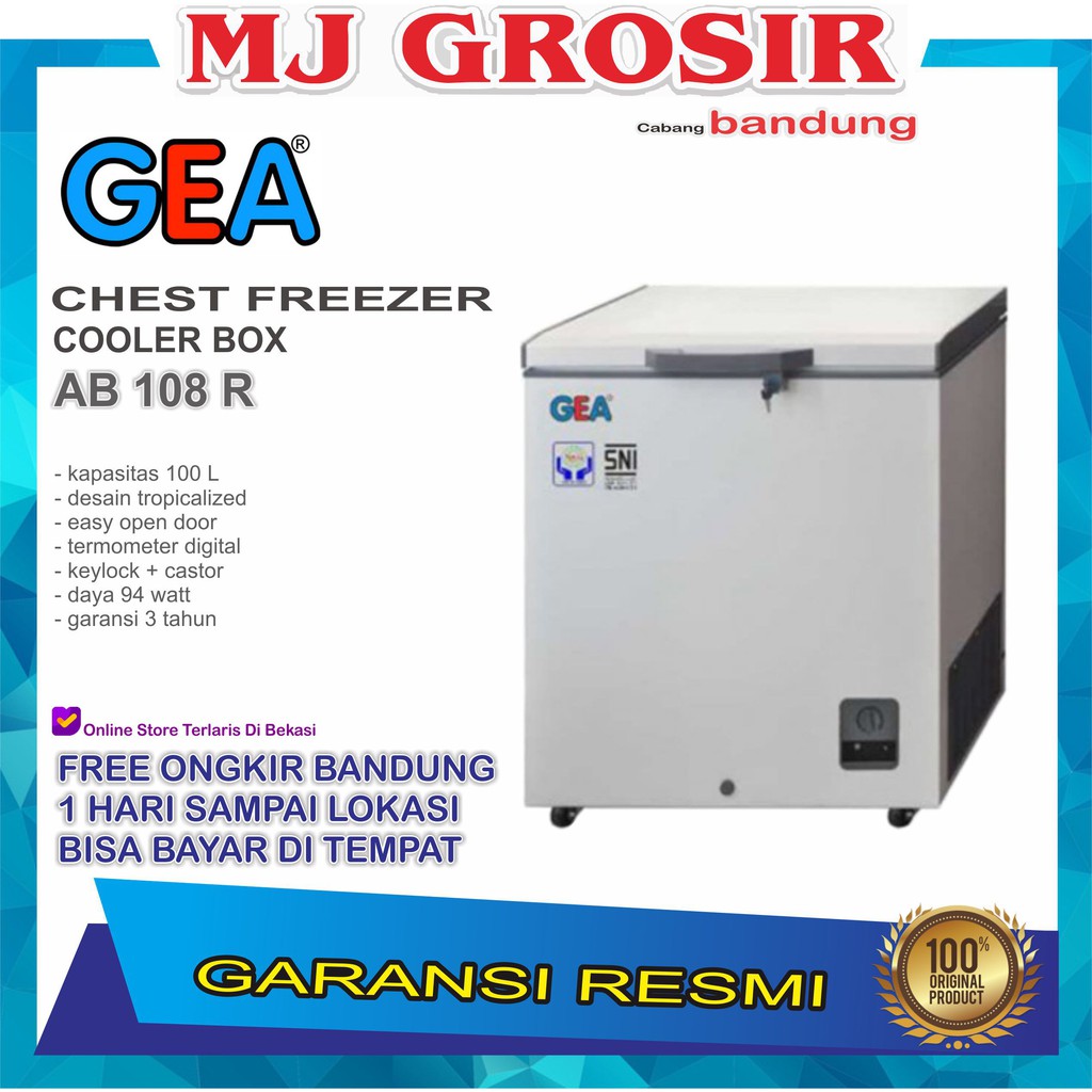 Jual GEA AB 108 R CHEST FREEZER BOX 100L LEMARI PEMBEKU 100 LITER BY GEA | Shopee Indonesia