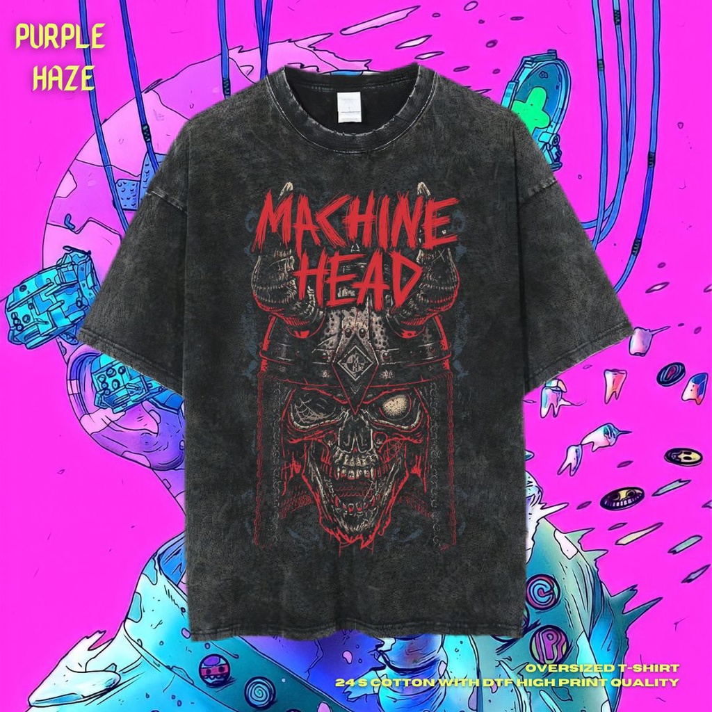 Jual Purple Haze "Machine Head" Oversized T-Shirt | Stone Wash | Kaos ...
