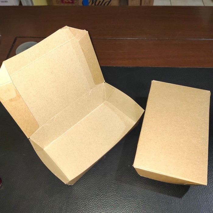 Jual PAPER BOX LUNCH MEDIUM COKLAT - PAPER BOX KERTAS PAPER TAKE AWAY ...