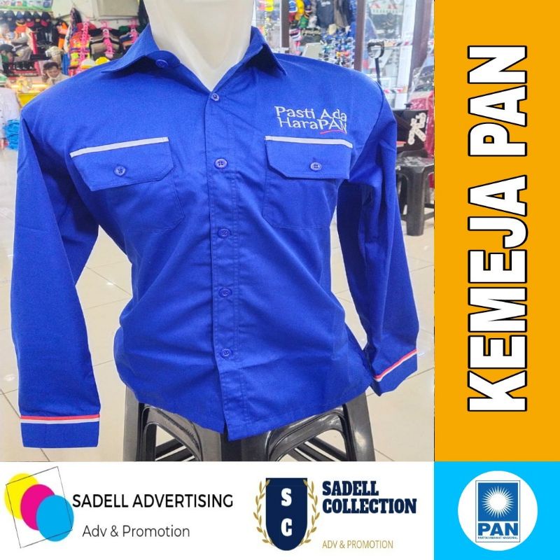 Jual Kemeja PAN Seragam PAN Partai Amanat Nasional Biru Lengan Panjang ...