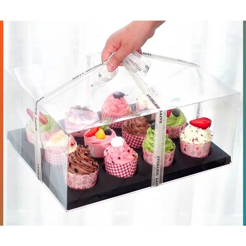 Jual MIN 3 PCS - box mika cupcake isi 12, dus cupcake, mika muffin isi ...