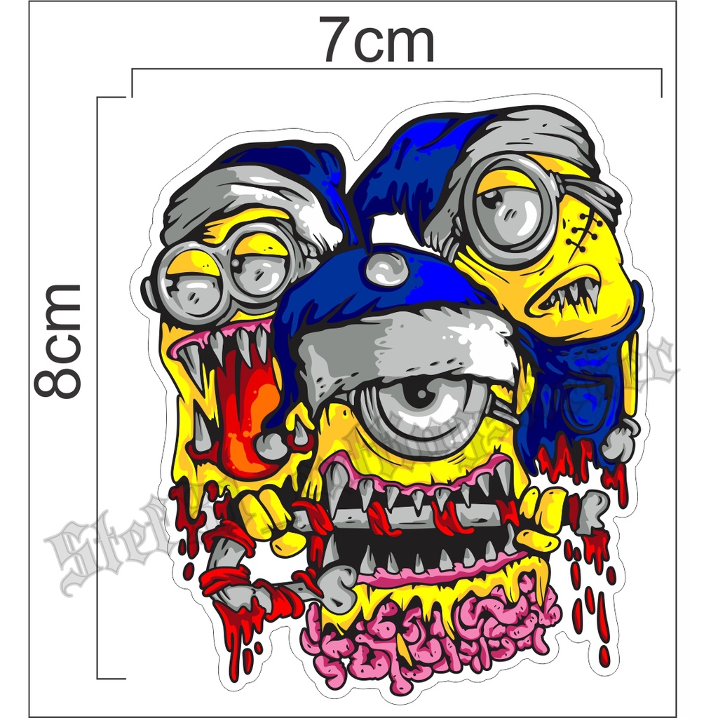 Jual Stiker printing gambar minion zombie, printing zombie minion seram ...