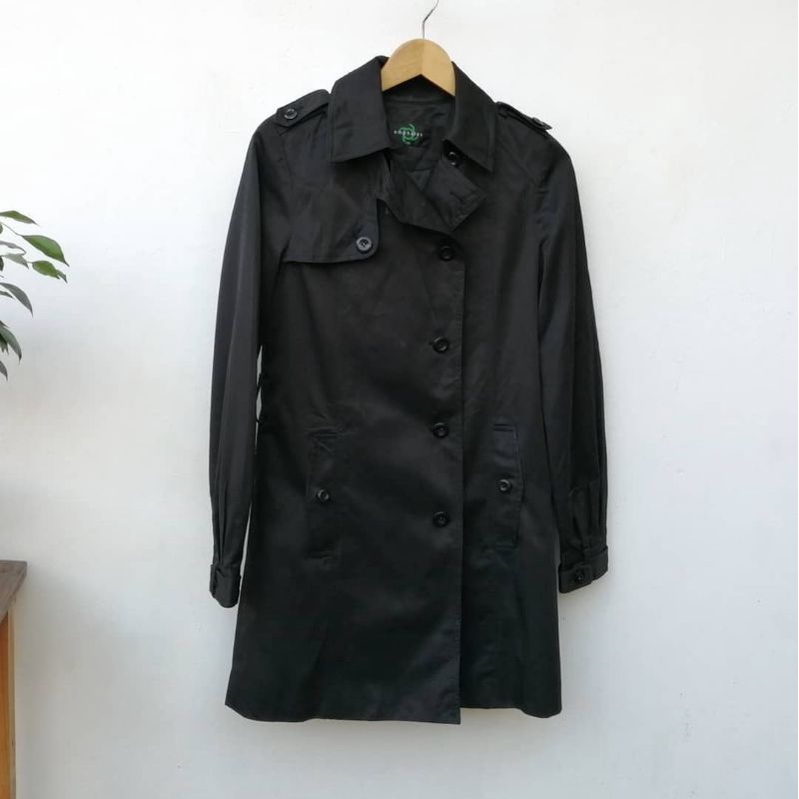 Jual Omphalos long coat / jaket hitam / jaket perempuan / jaket korea ...