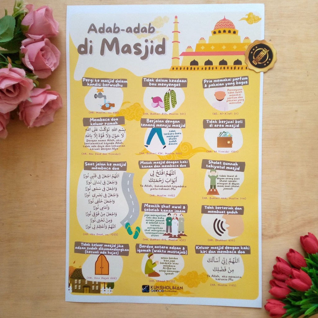 Jual Poster Adab Di Masjid Kun Sholihan | Shopee Indonesia