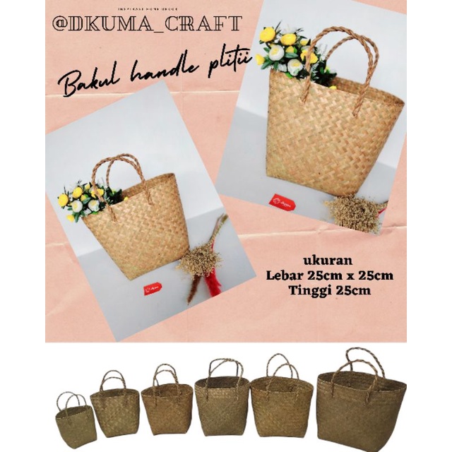 Jual Tas anyaman purun kalimantan cover pot tas hampers tas souvenir kerajinan tangan borneo ...