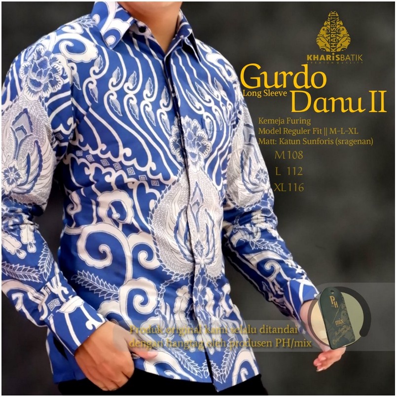 Jual GURDO DANU 2 KEMEJA BATIK SOLO PRIA LENGAN PANJANG LAPIS FURING ...