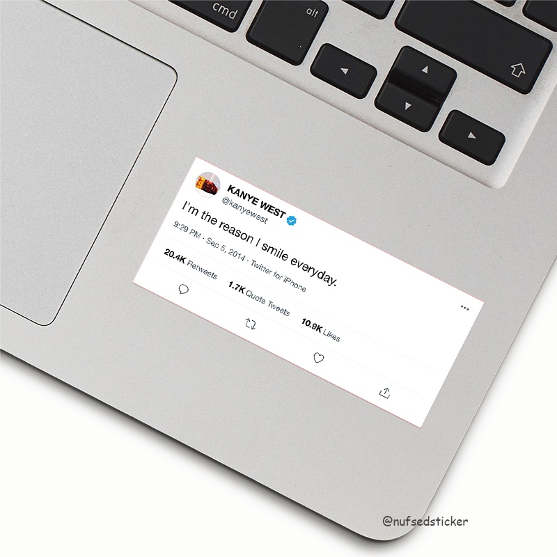 Jual Smile - Kanye West Tweet Sticker | Shopee Indonesia