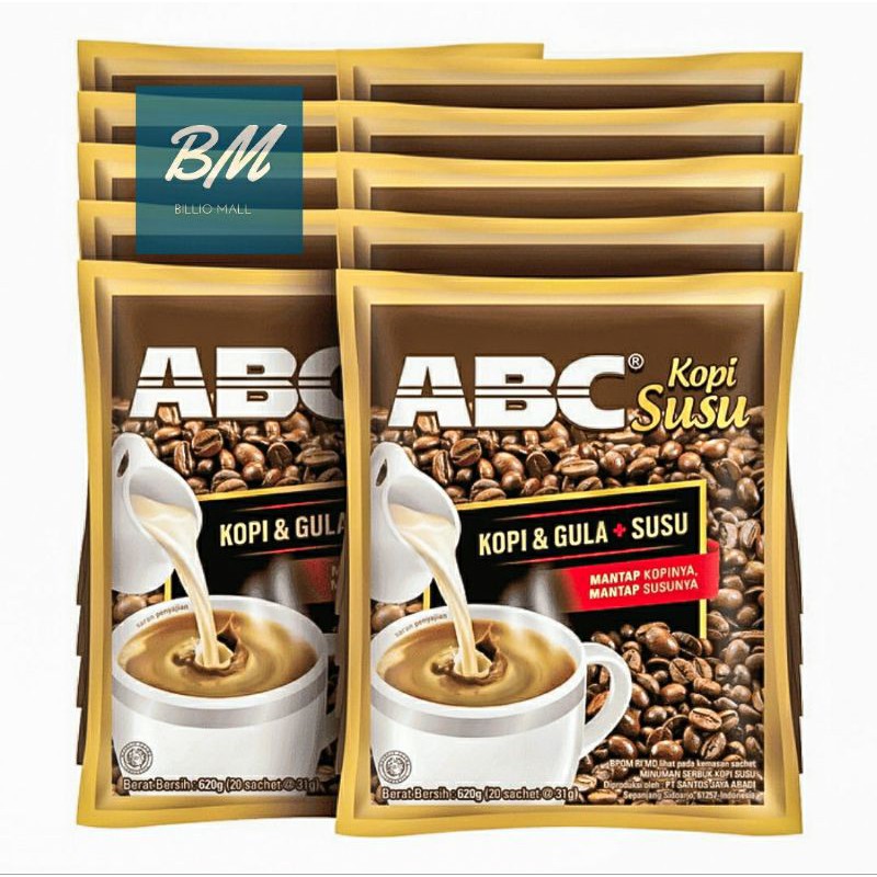 Jual Kopi ABC Susu isi 10 Pcs / Kopi ABC Susu 1 Renceng isi 10 Sachet 31 gr / ABC Susu 10 ...