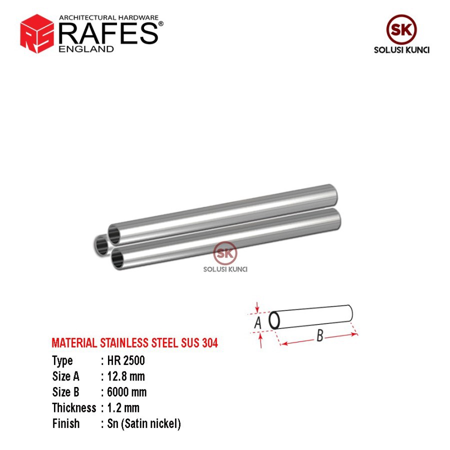 Jual Pipa Railing Tangga RAFES Stainless Steel SUS 304 / 1/2inch ...