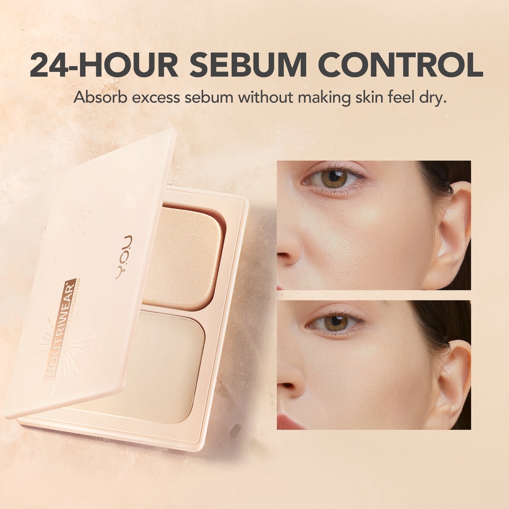 Jual YOU NoutriWear+ Silky Pressed Foundation [Full Coverage | Oil ...