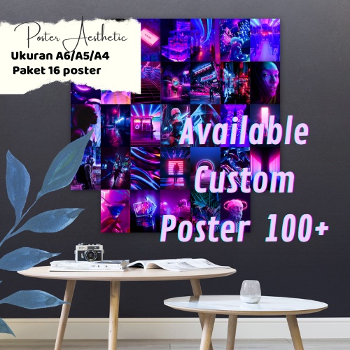 Jual Isi 16 pcs "COLOR 1" | Poster Dinding Murah Aesthetic | Aesthetic ...