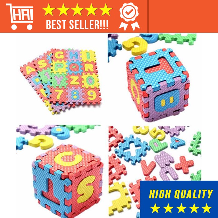 Jual 36 PUZZLE EDUKASI ANAK-ANAK ANGKA HURUF ALPHABET KREATIFITAS PUZLE ...