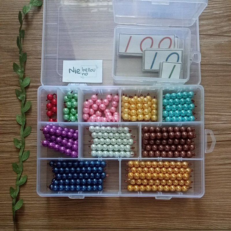 Jual Montessori Math Beads | Montessori Decanomial Beads | Shopee Indonesia