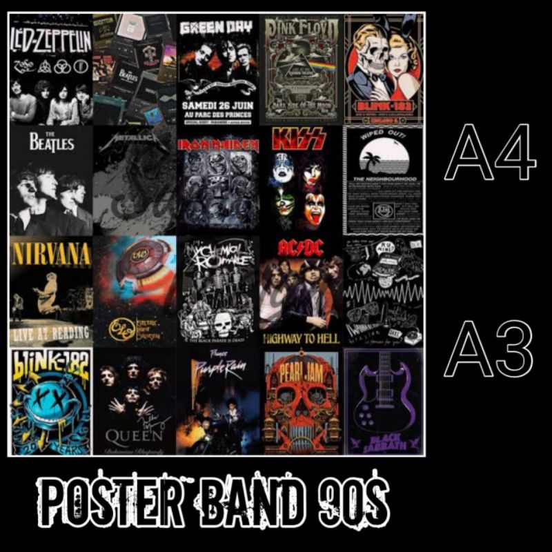 Jual Poster dinding Band 90s + PELEKAT | Shopee Indonesia
