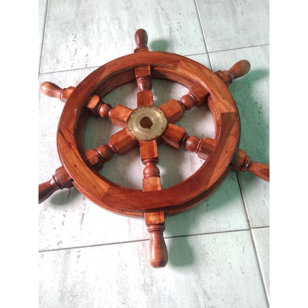 Jual Stir kapal /kemudi kapal kayu jati 24 in -26 in | Shopee Indonesia